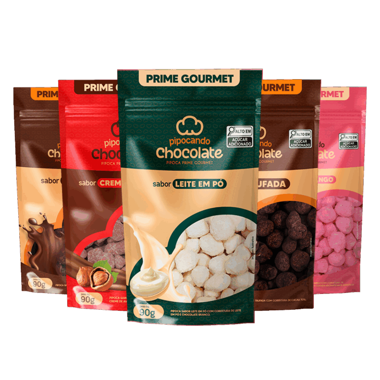Combo Pipoca Gourmet – Sabores – 20 Pacotes – Pipocando Chocolate